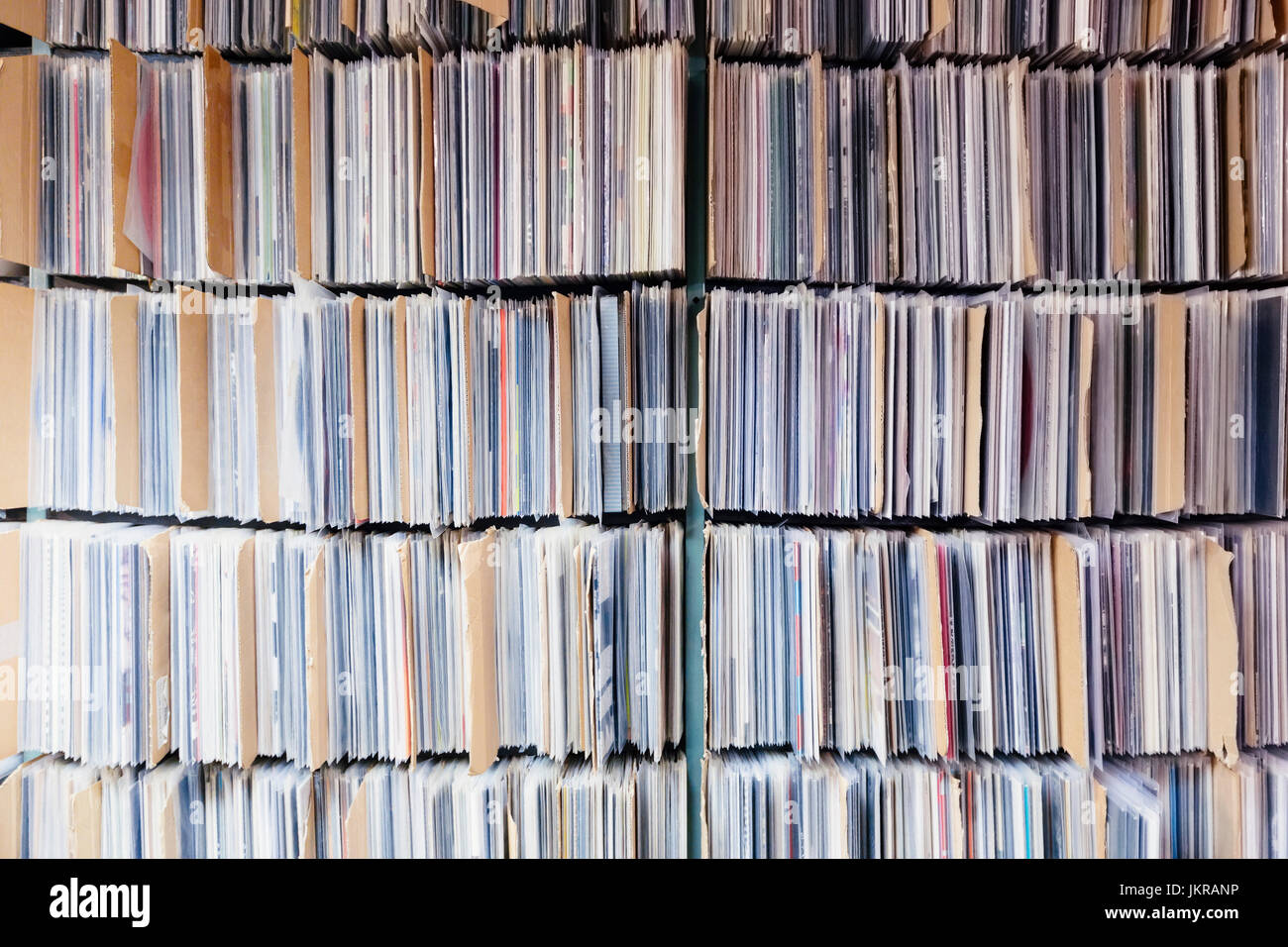 Full frame shot of records in shelves at office Stock Photo - Alamy