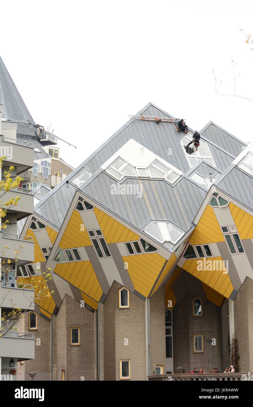 29 April 2017- Rotterdam, Netherlands. The modern, cubic apartments ...
