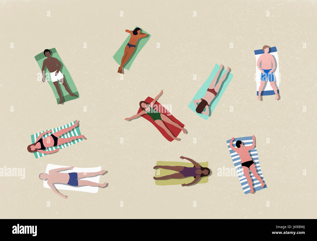 People sunbathing vector hi-res stock photography and images - Alamy