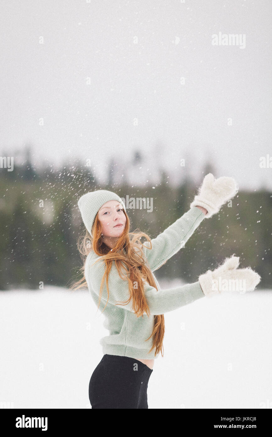 Beautiful woman in warm hi-res stock photography and images - Alamy