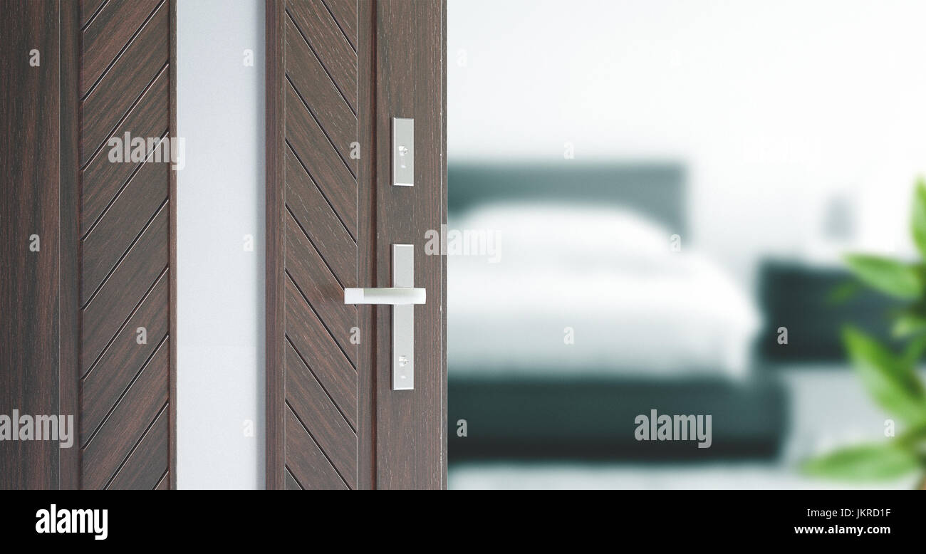 Open door on bedroom, privacy Stock Photo - Alamy