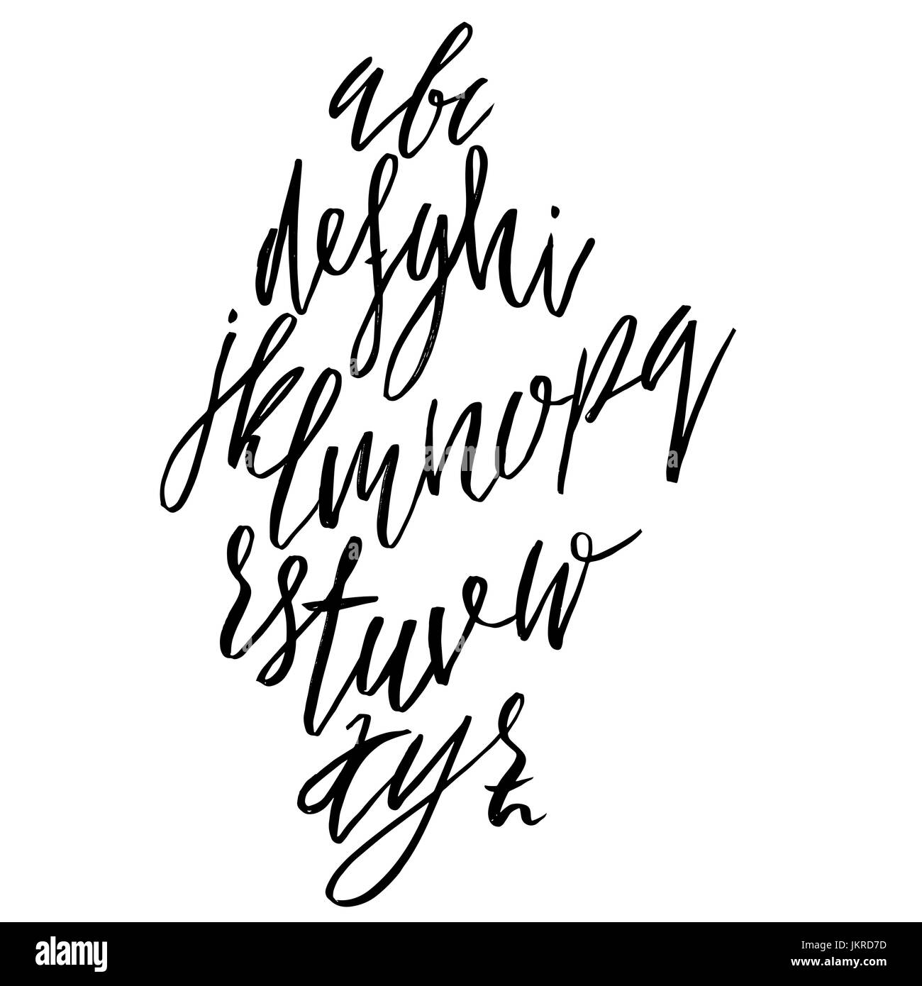 Hand drawn elegant calligraphy font. Modern brush lettering. Grunge ...