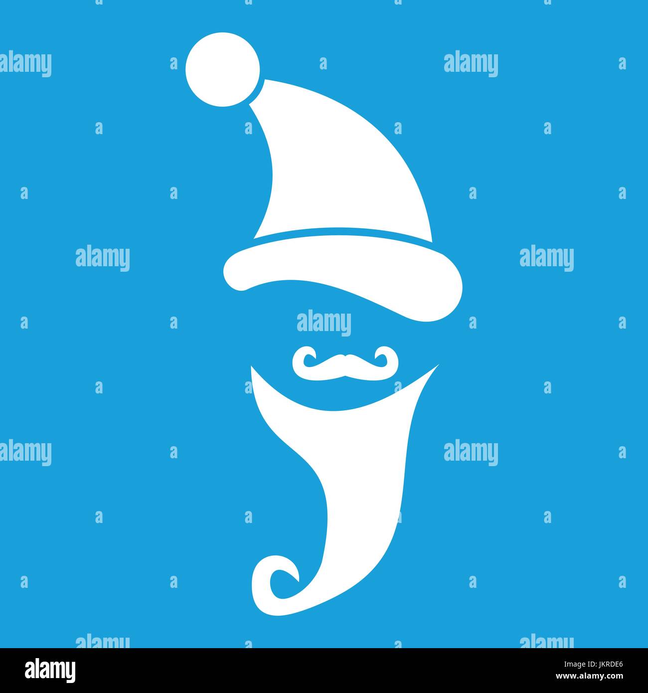 Santa hat, mustache and beard, simple style Stock Vector Image & Art ...