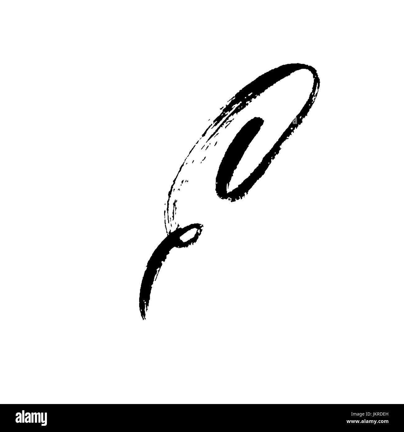 Letter E. Handwritten by dry brush. Rough strokes font. Vector ...