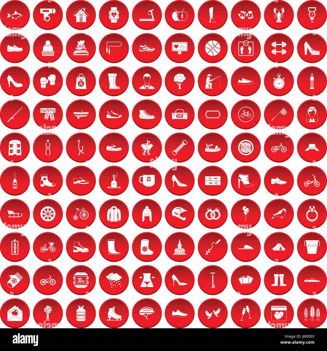 100 shoe icons set red Stock Vector Image & Art - Alamy