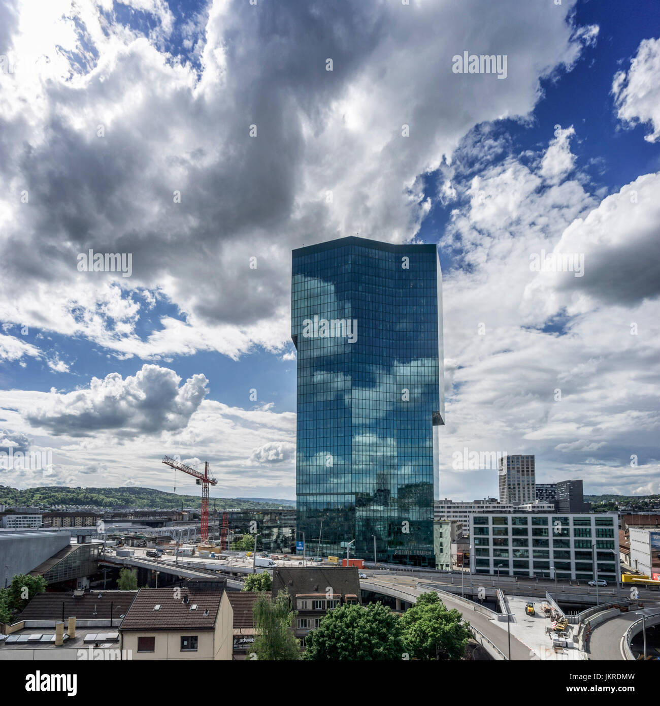 Prime Tower, skycraper, Kreis5, Zurich, Switzerland Stock Photo - Alamy