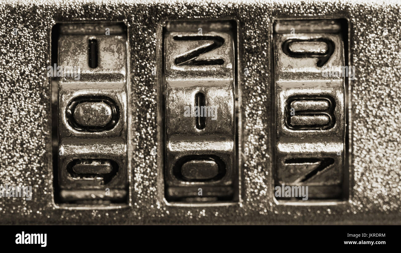 Password on the vintage safe for money. Keeping your money secure Stock ...