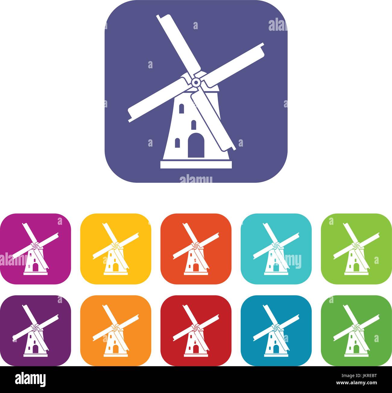 Ancient windmill icons set Stock Vector Image & Art - Alamy