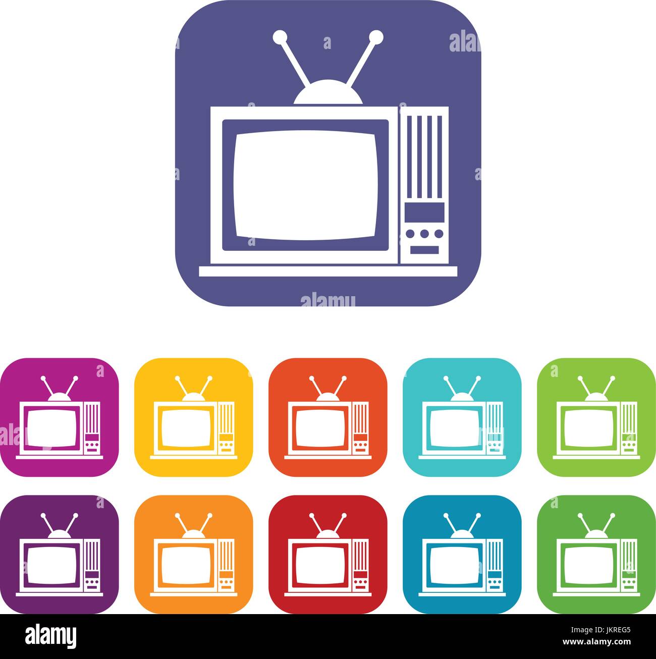 Retro TV icons set Stock Vector Image & Art - Alamy