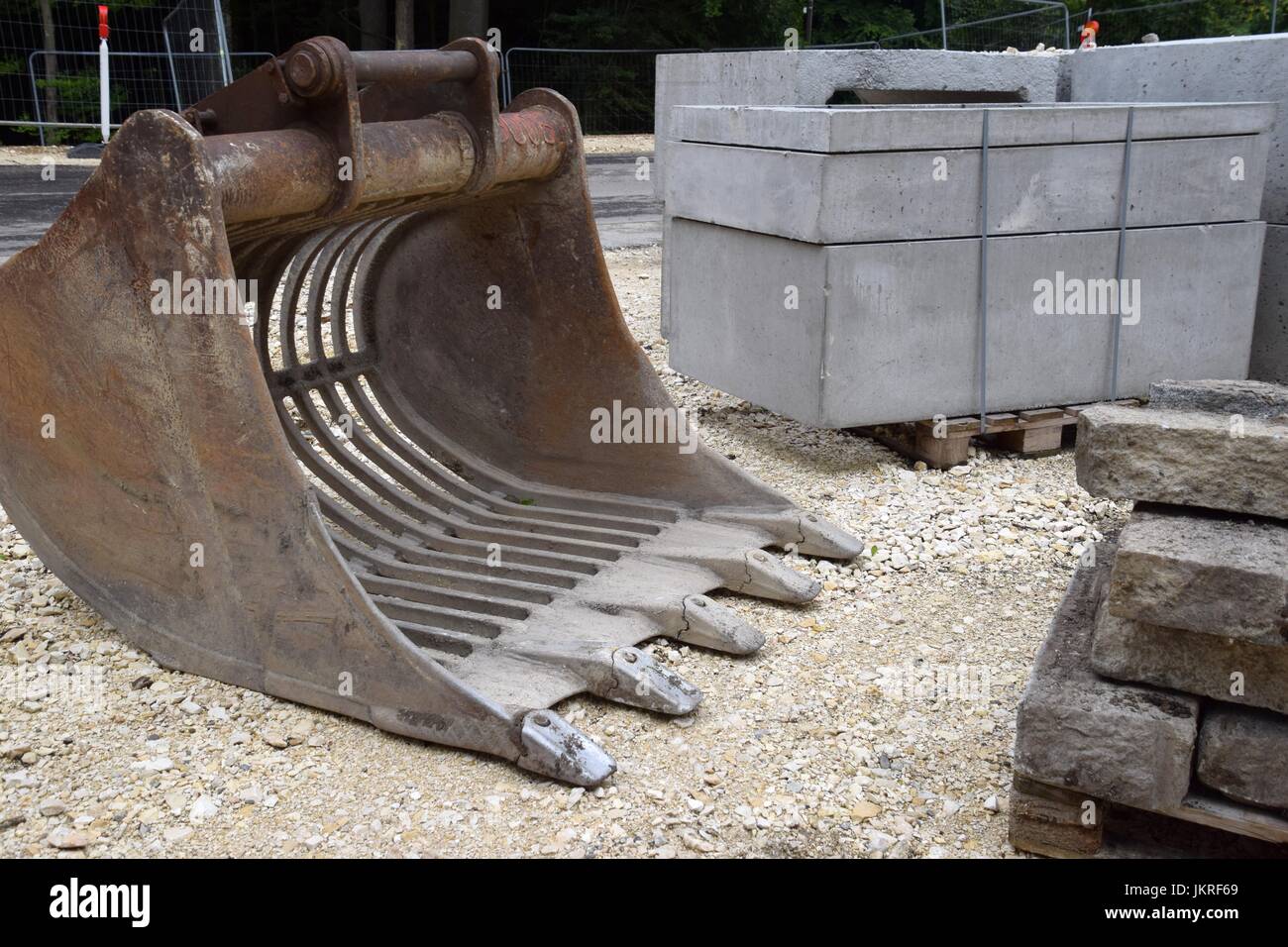 construction Site, construction equipment with building materials Stock ...