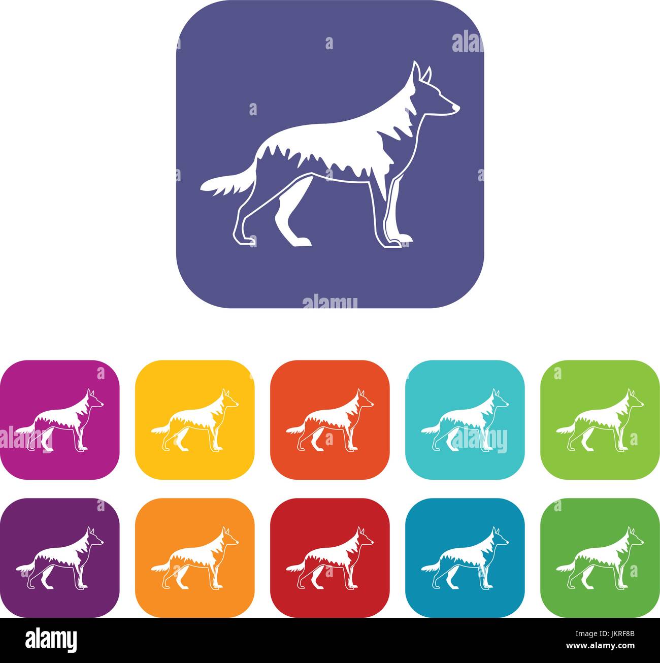 Shepherd dog icons set Stock Vector Image & Art - Alamy