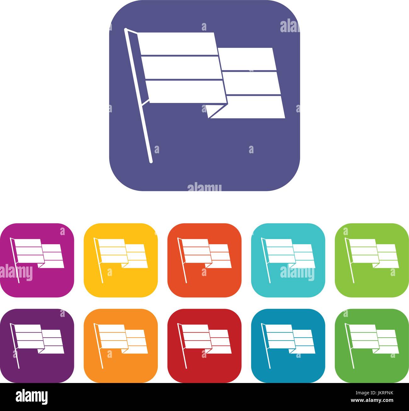 Flag icons set vector illustration in flat style in colors red, blue ...