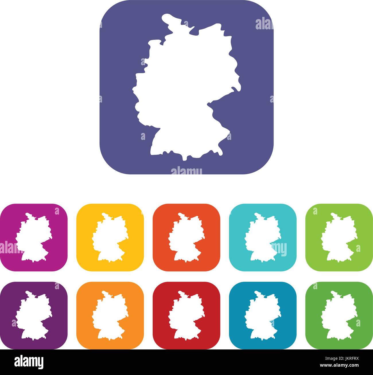 Map of Germany icons set Stock Vector Image & Art - Alamy