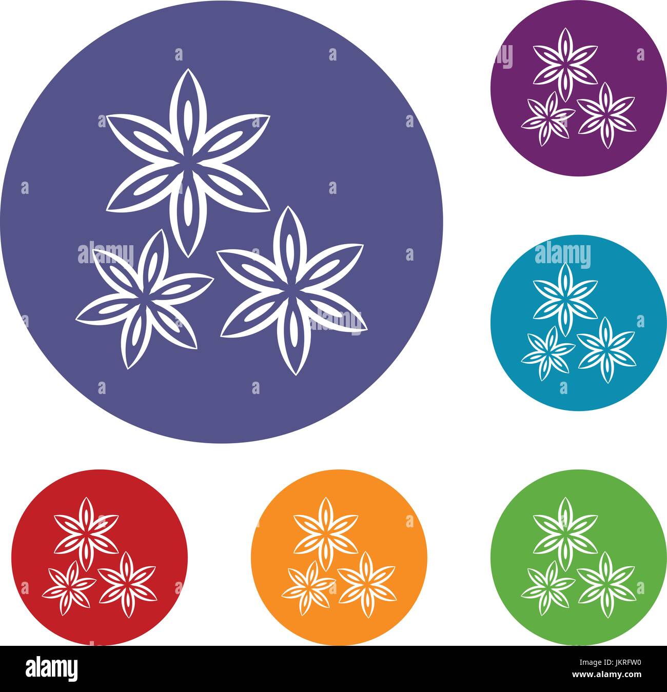 Star anise icons set Stock Vector Image & Art - Alamy
