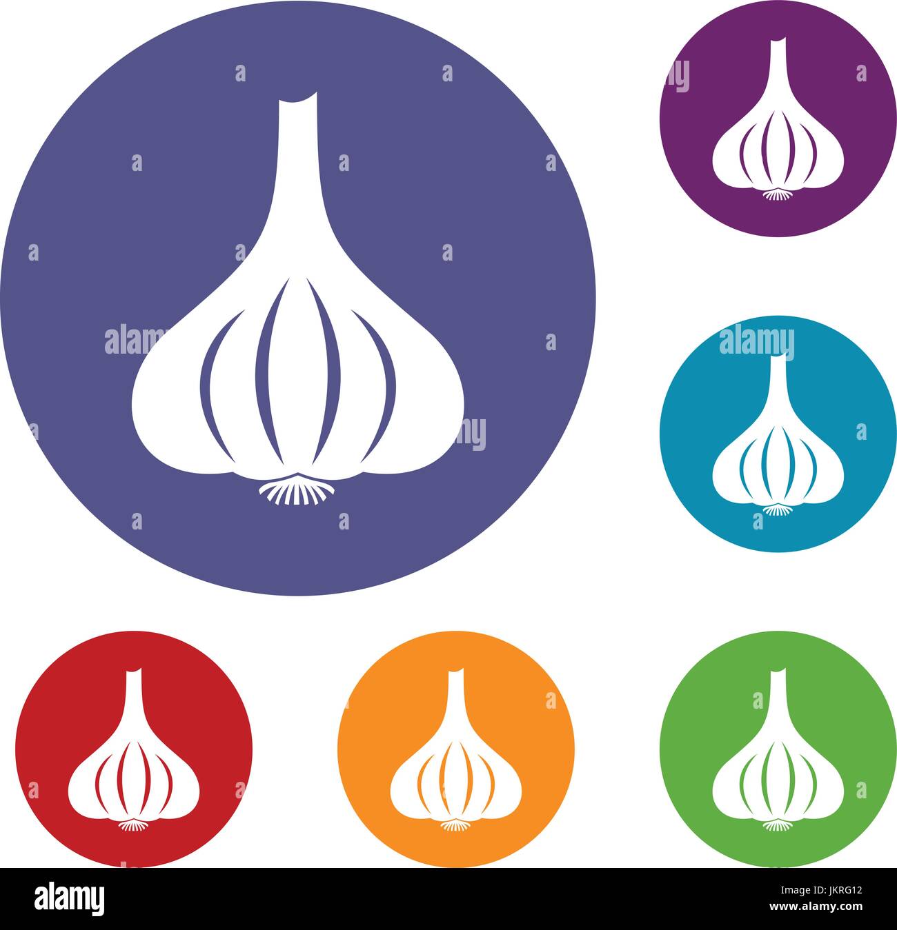 Garlic icons set Stock Vector Image & Art - Alamy