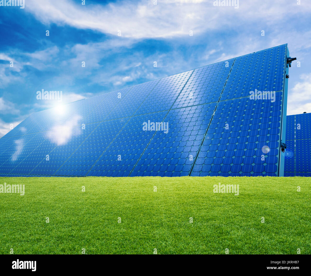 solar panel on green grass Stock Photo - Alamy
