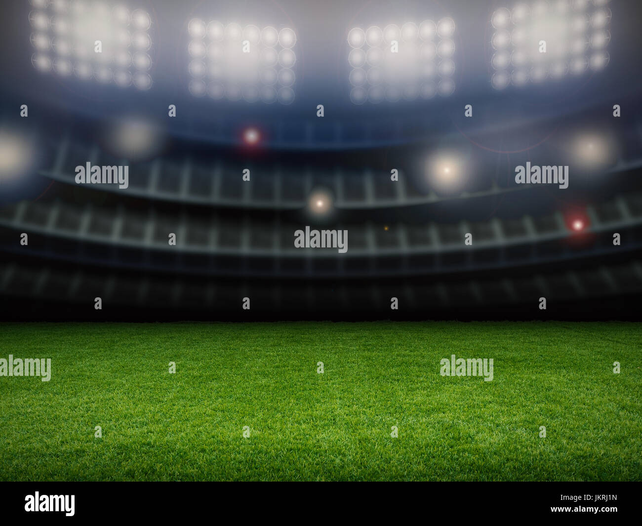 empty stadium with soccer field at night Stock Photo - Alamy