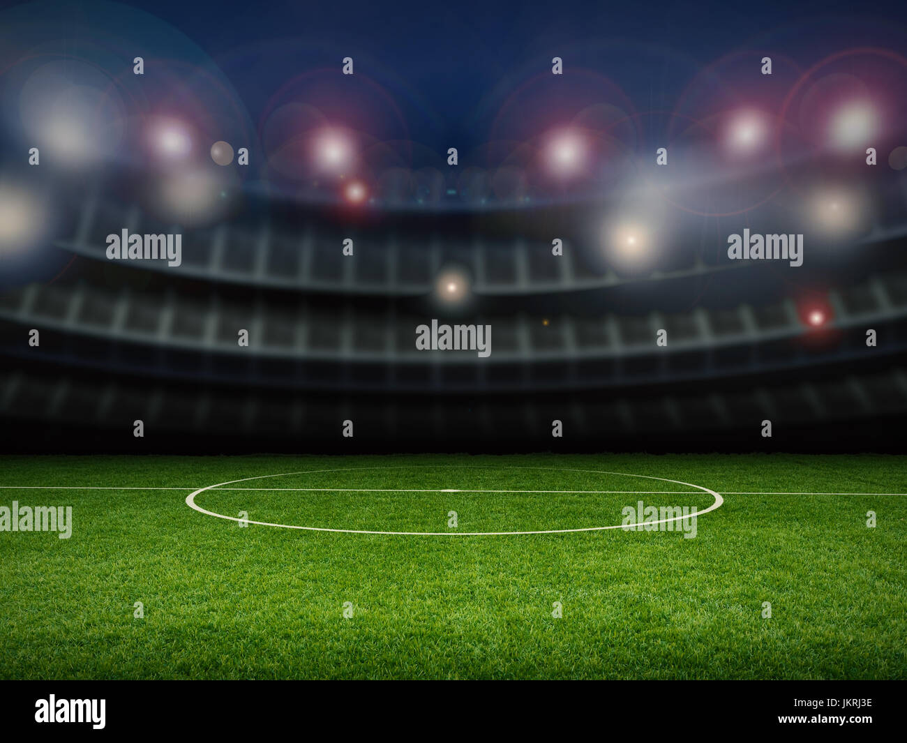 empty stadium with soccer field at night Stock Photo - Alamy