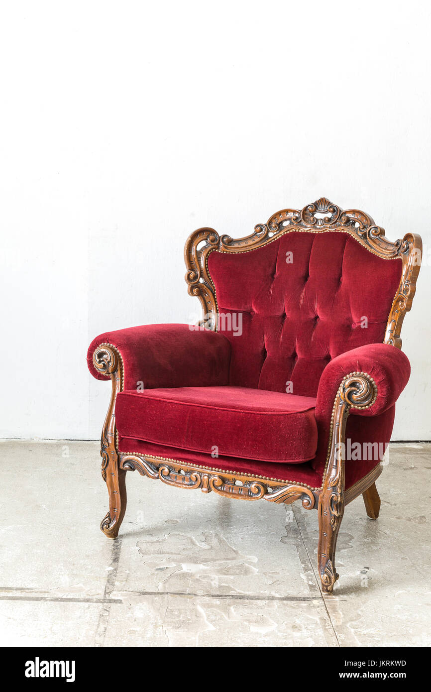 Red Vintage retro style Chair Stock Photo - Alamy