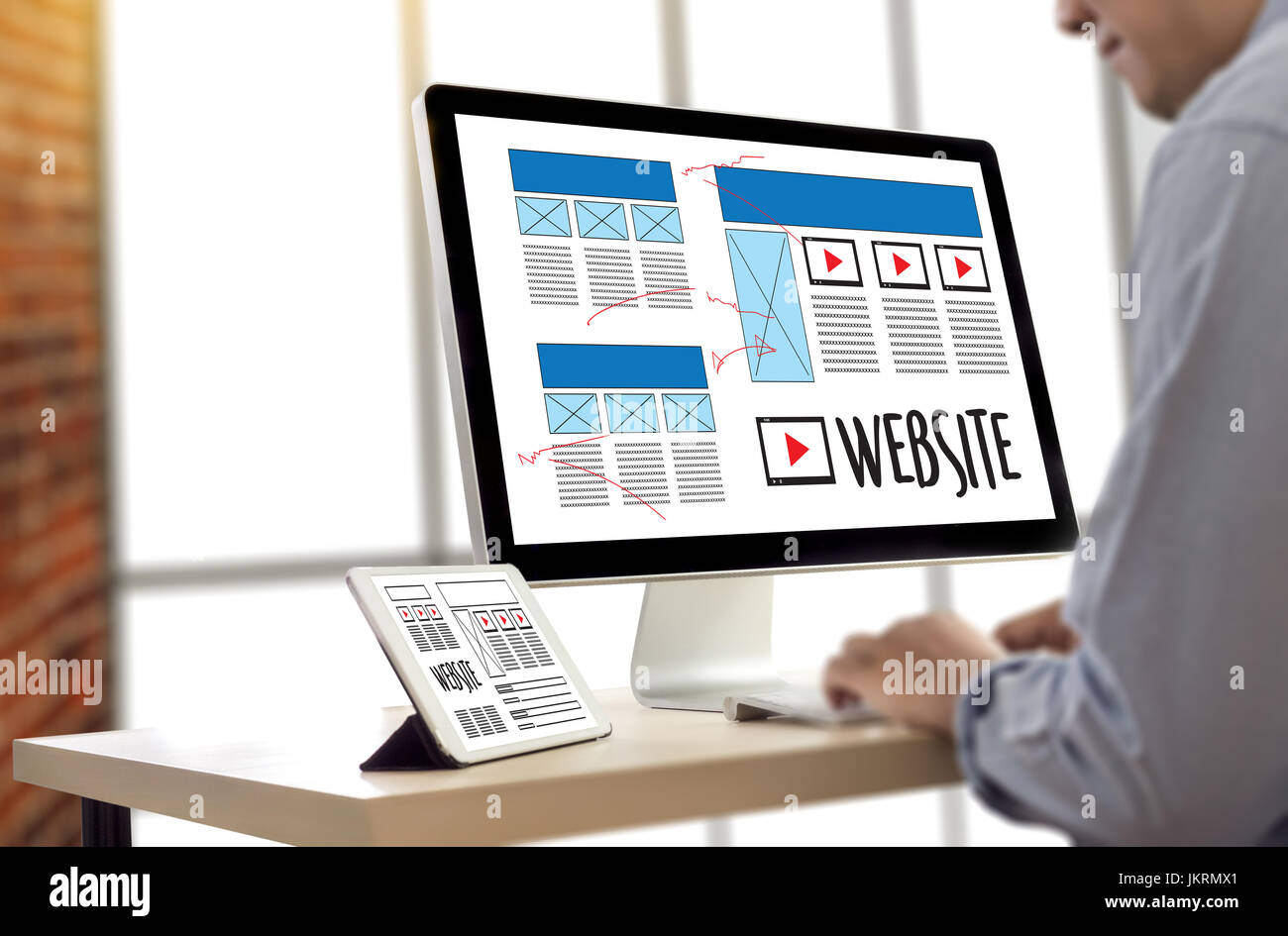Web Design layout sketch drawing Software Media WWW and Graphic Layout ...