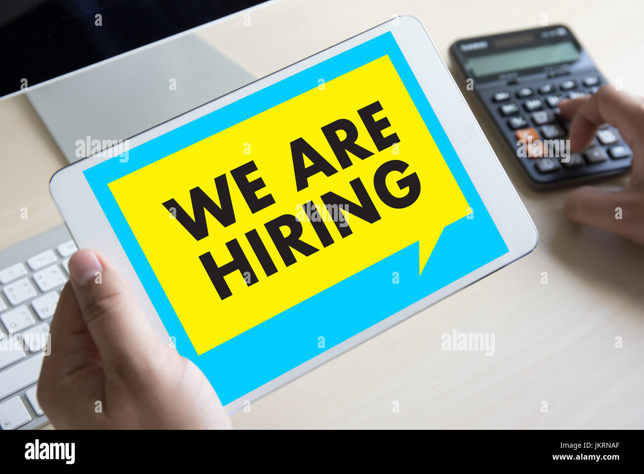 WE ARE HIRING Human Resources Interview professionals working fine Recruitment Job Stock Photo ...