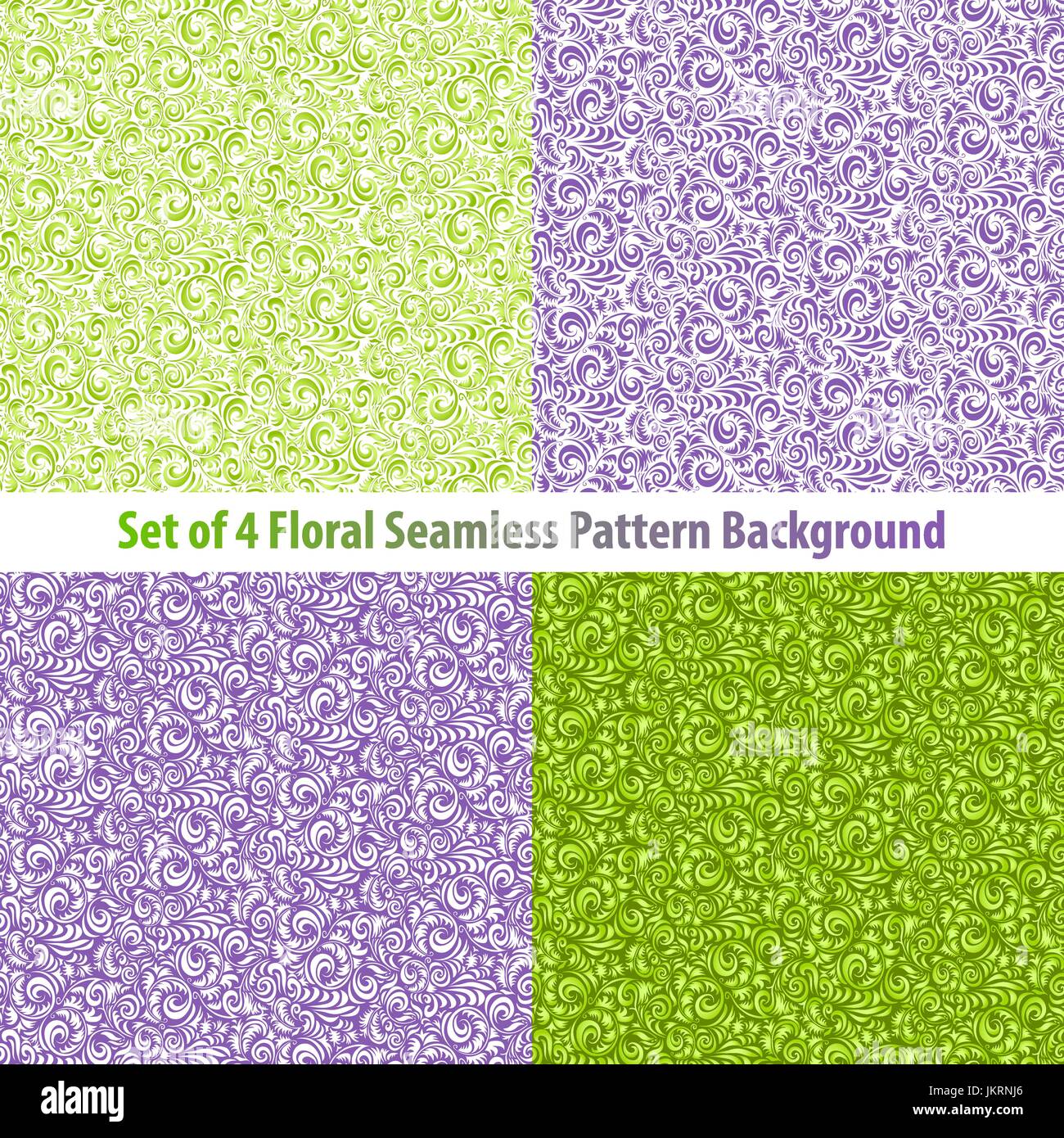 Set Textured Natural Seamless Patterns Backgrounds floral Stock Vector ...