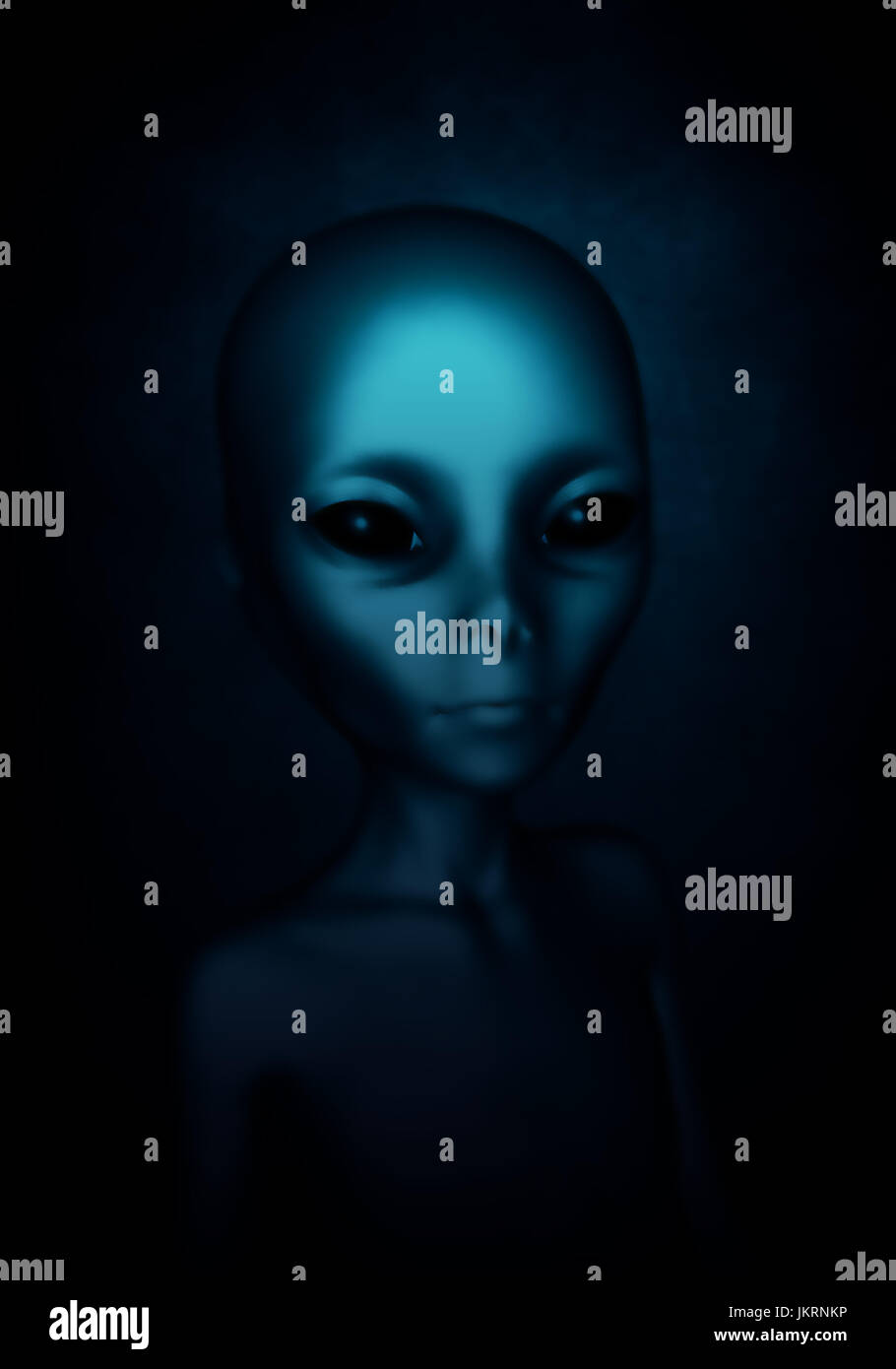 Alien,3D illustration concept background Stock Photo - Alamy