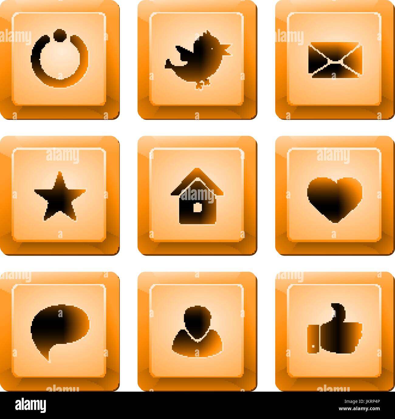 button with download sign. orange round vector Stock Vector Image & Art ...