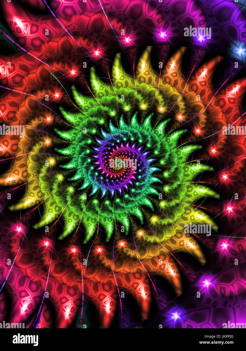 Geometric Fractal Art Rainbow Stock Photos & Geometric Fractal Art ...
