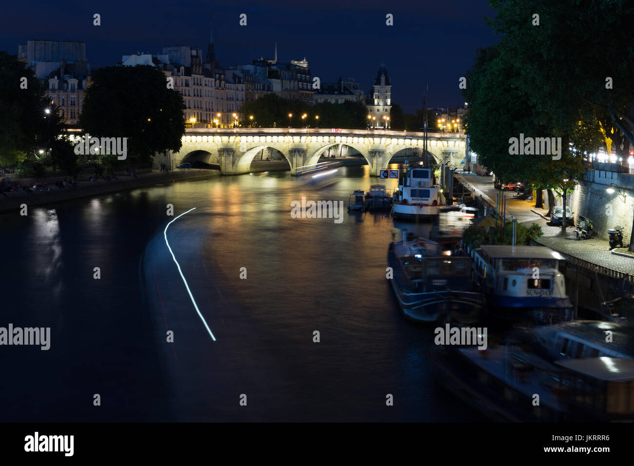 Pont Neuf Bridge River Seine Night View High Resolution Stock ...