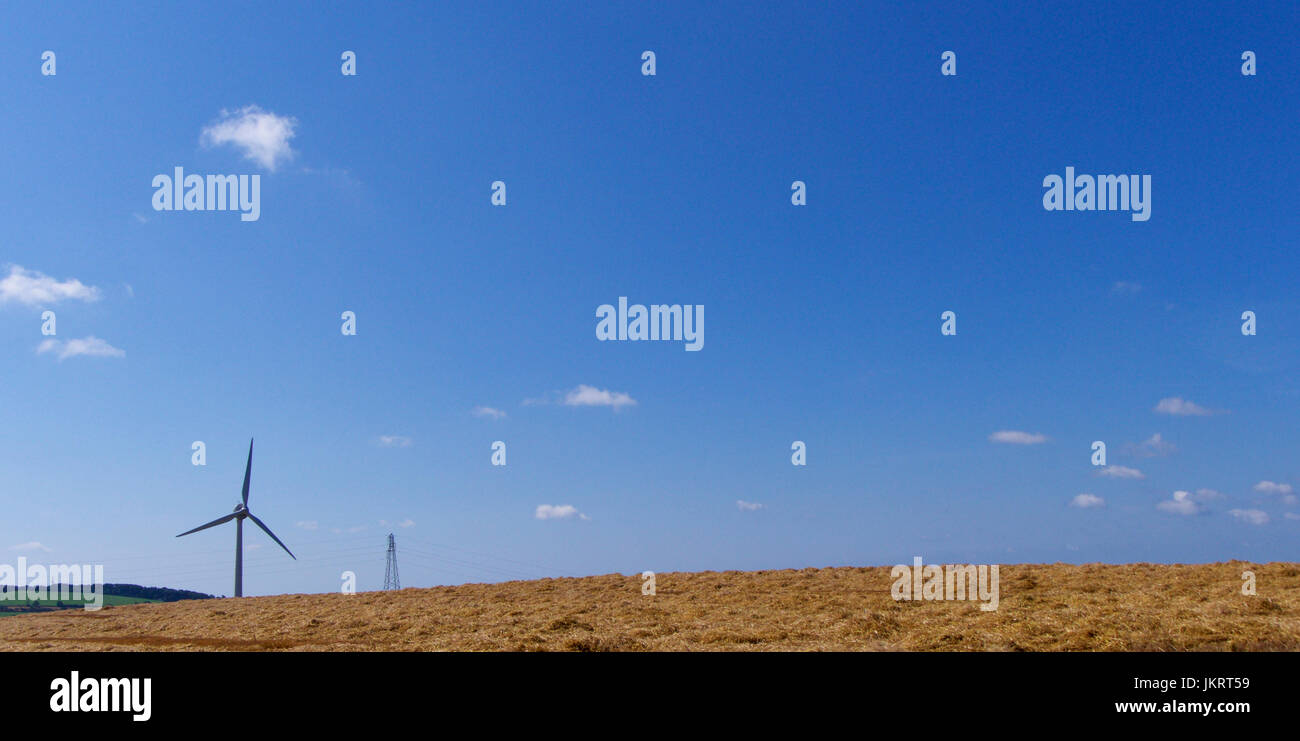 Single wind turbine in a rural landscape Stock Photo - Alamy