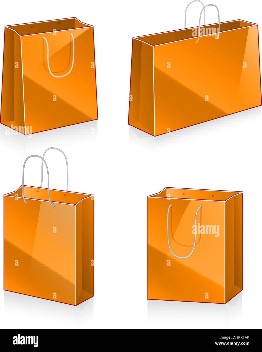 Paper Shopping Bags collection isolated on white background art Stock ...