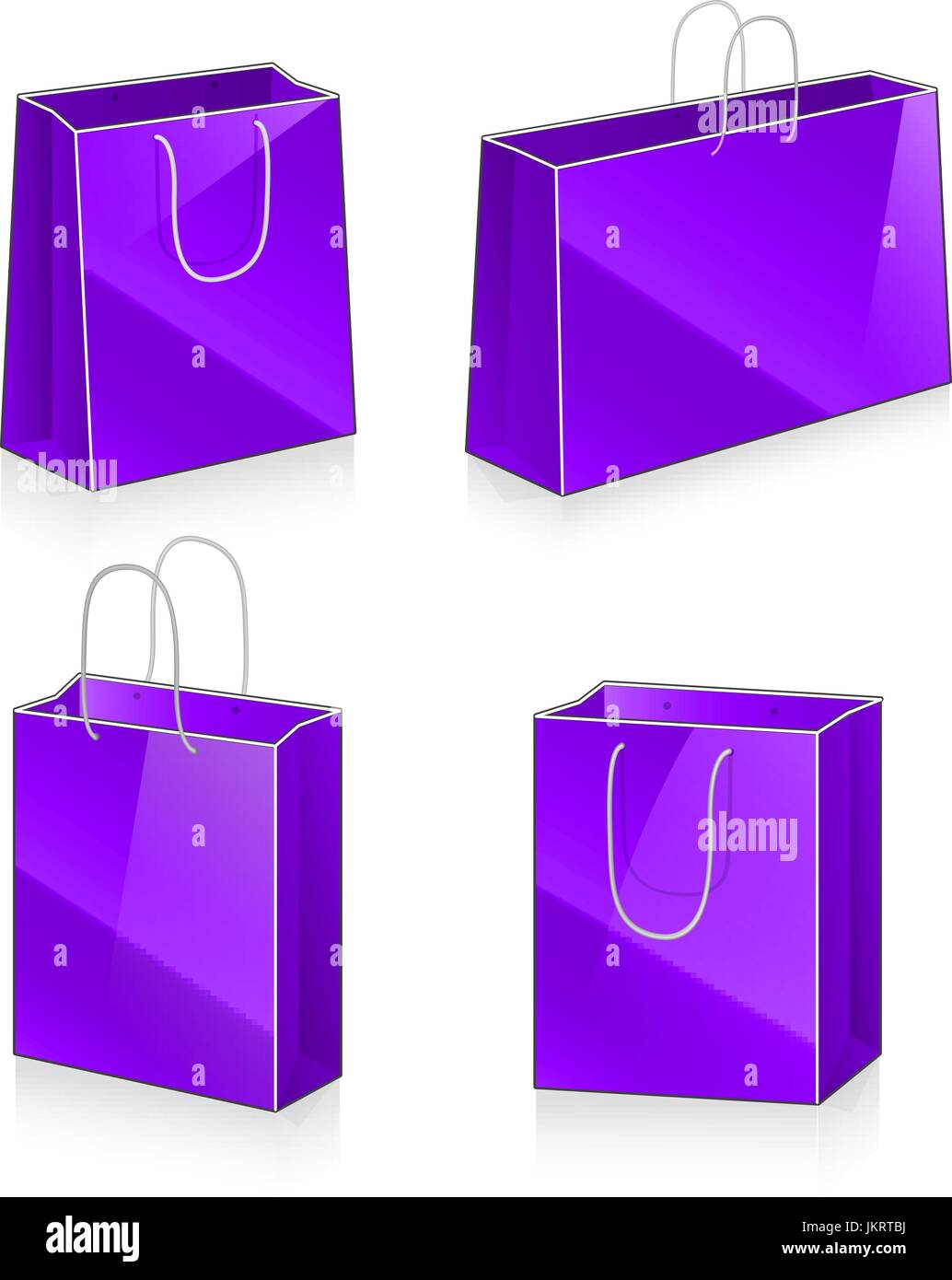 Paper Shopping Bags collection isolated on white background art Stock ...