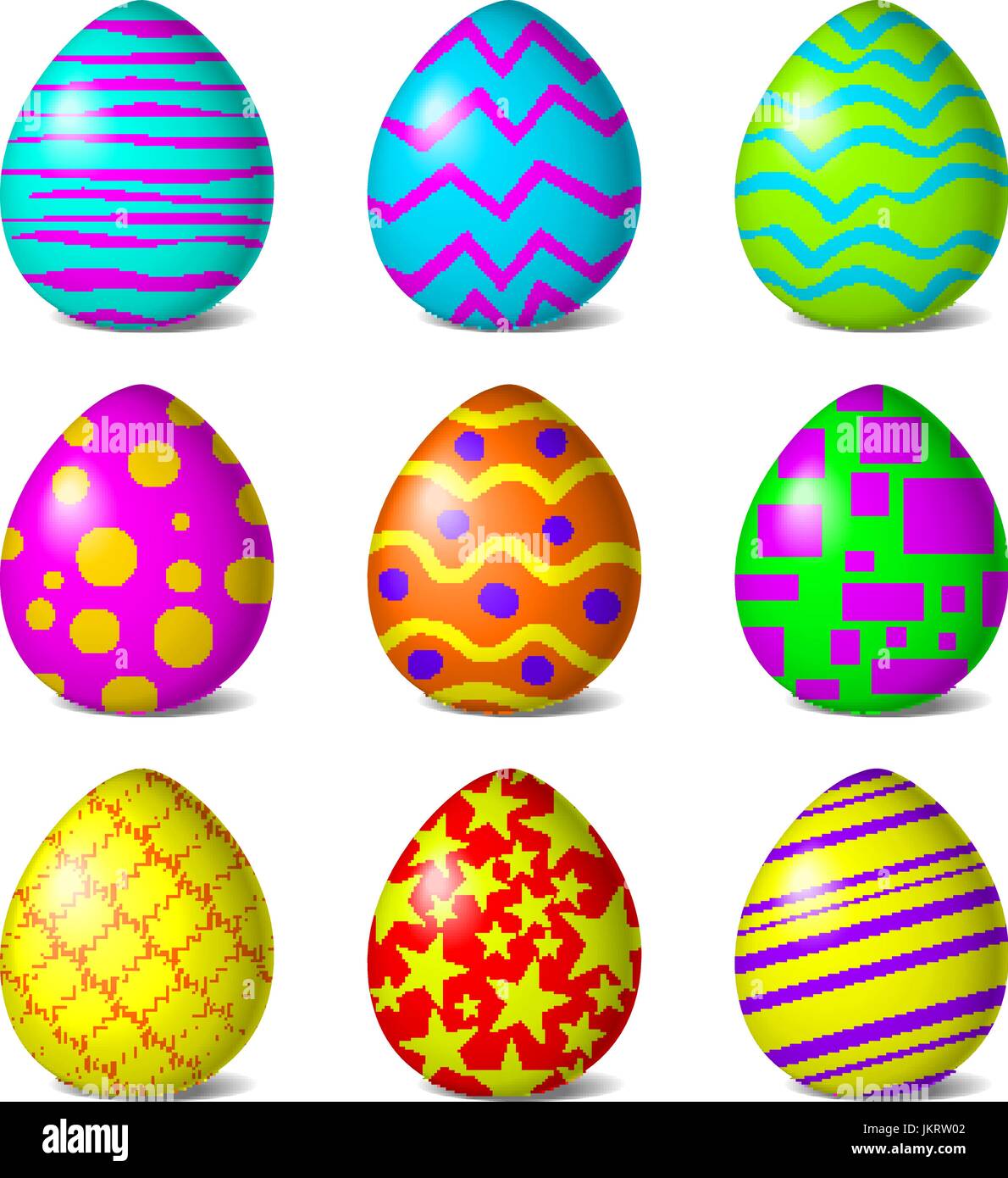 Easter eggs holiday spring vector set symbol art Stock Vector Image ...