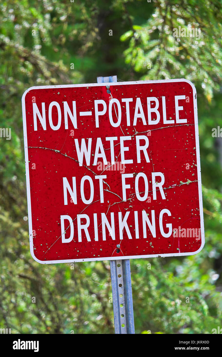A non-potable water, not for drinking sign Stock Photo - Alamy