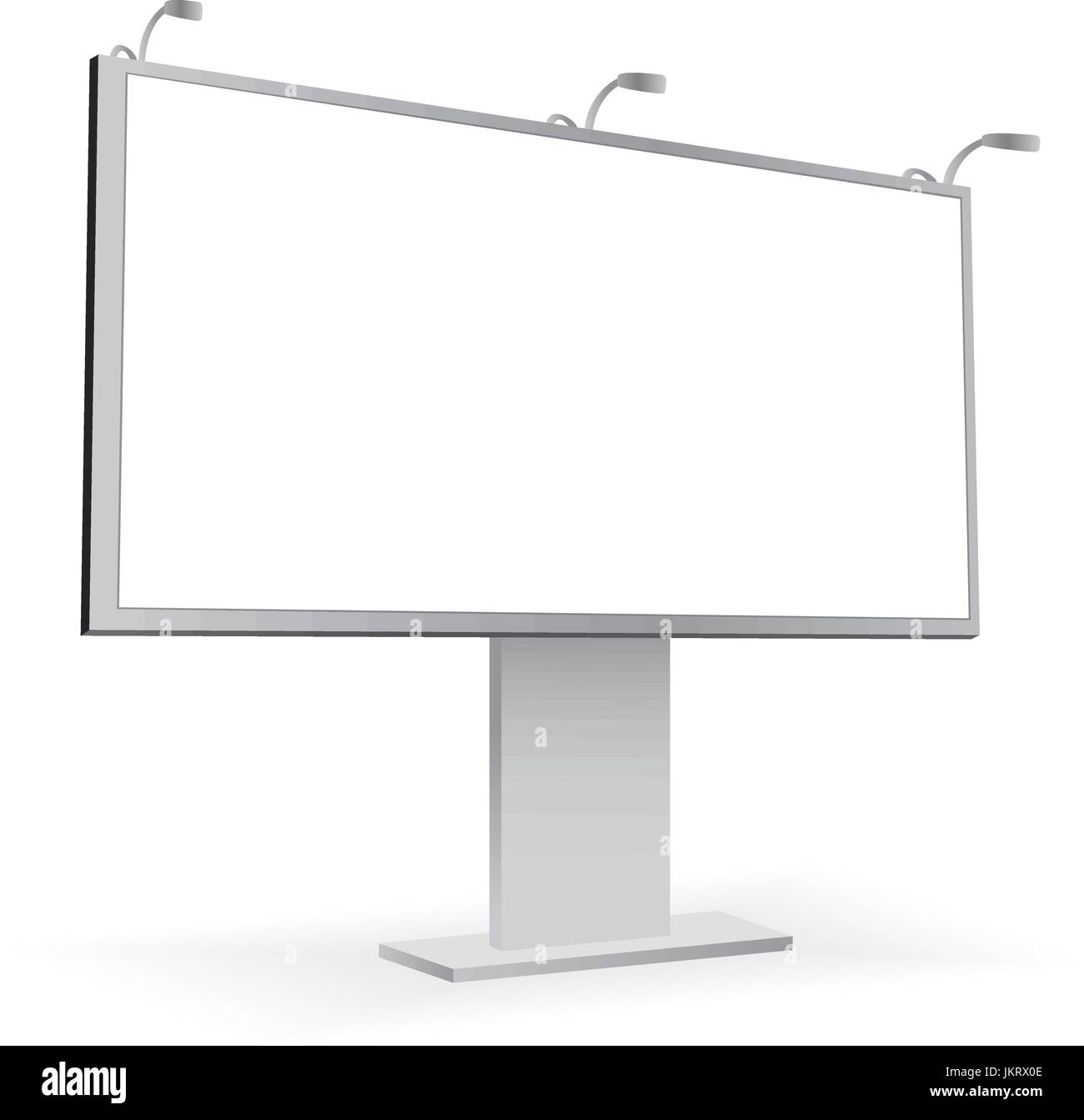 Large blank, empty, white vector billboard screen on white background ...