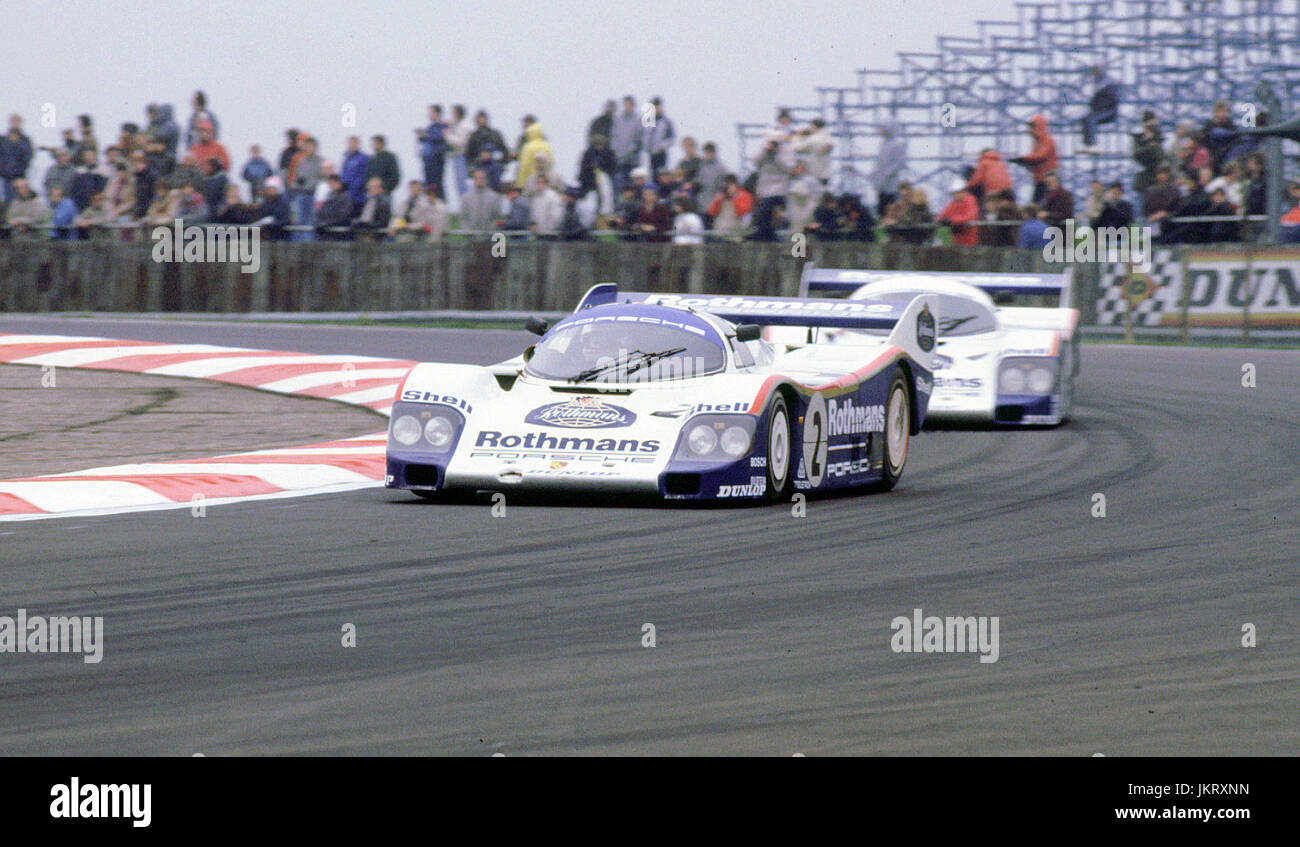 Porsche 962C, Derek Bell - Hans Stuck at Silverstone 1984 Stock Photo ...