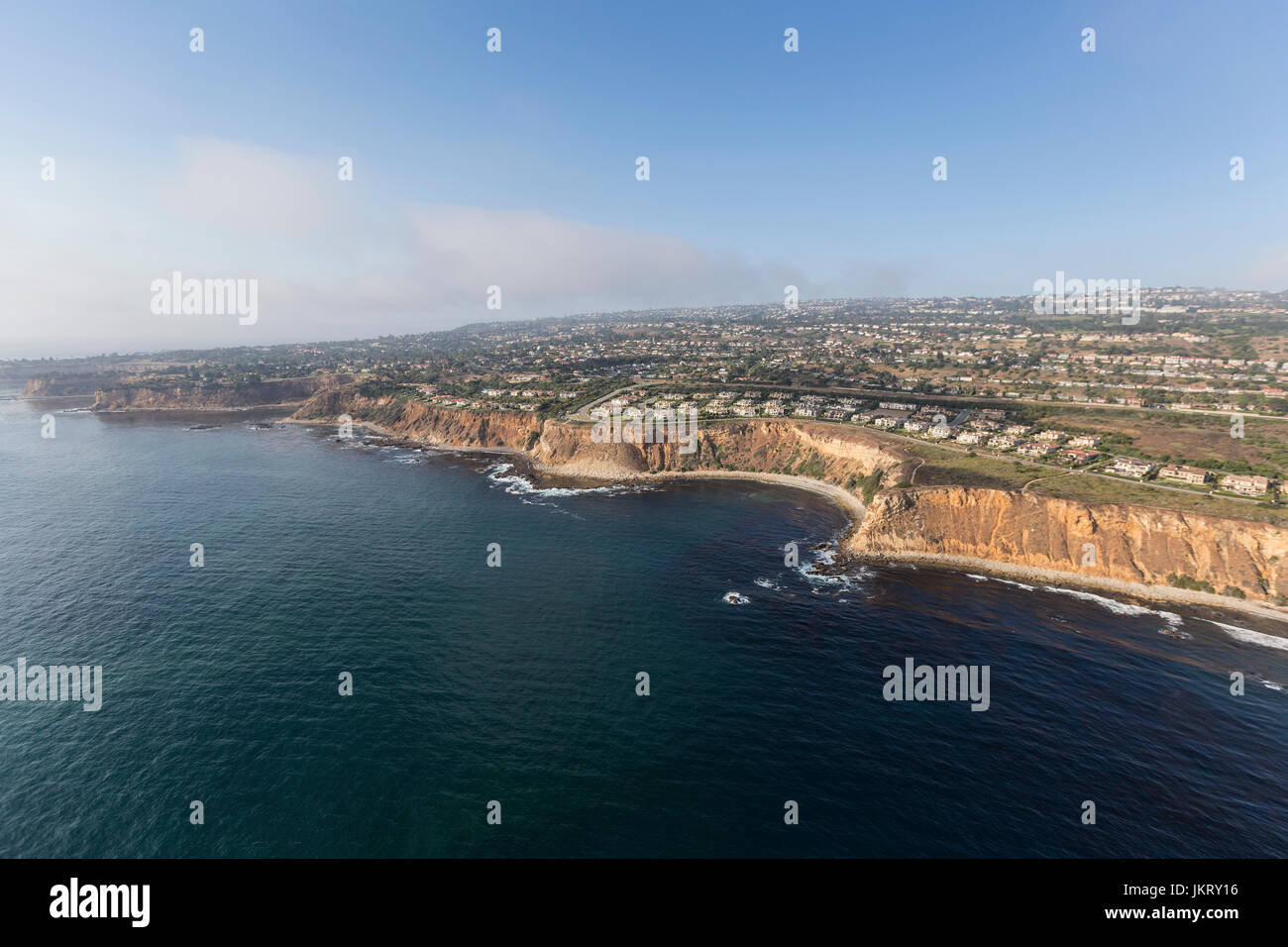 California coast aerial view of Rancho Palos Verdes in Los Angeles ...
