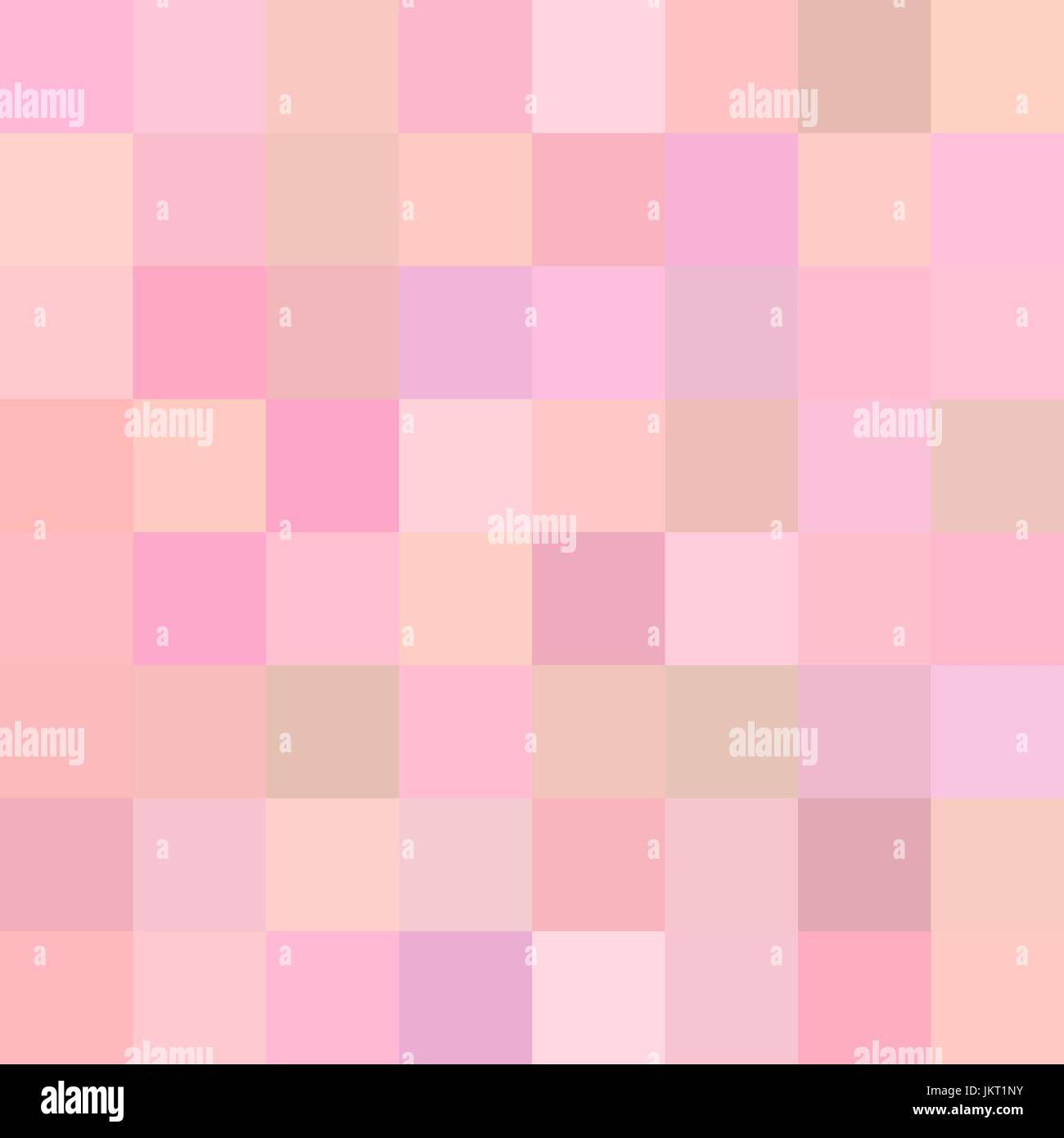 Geometrical Square Tiled Background Vector Graphic Design From Squares In Light Pink Tones