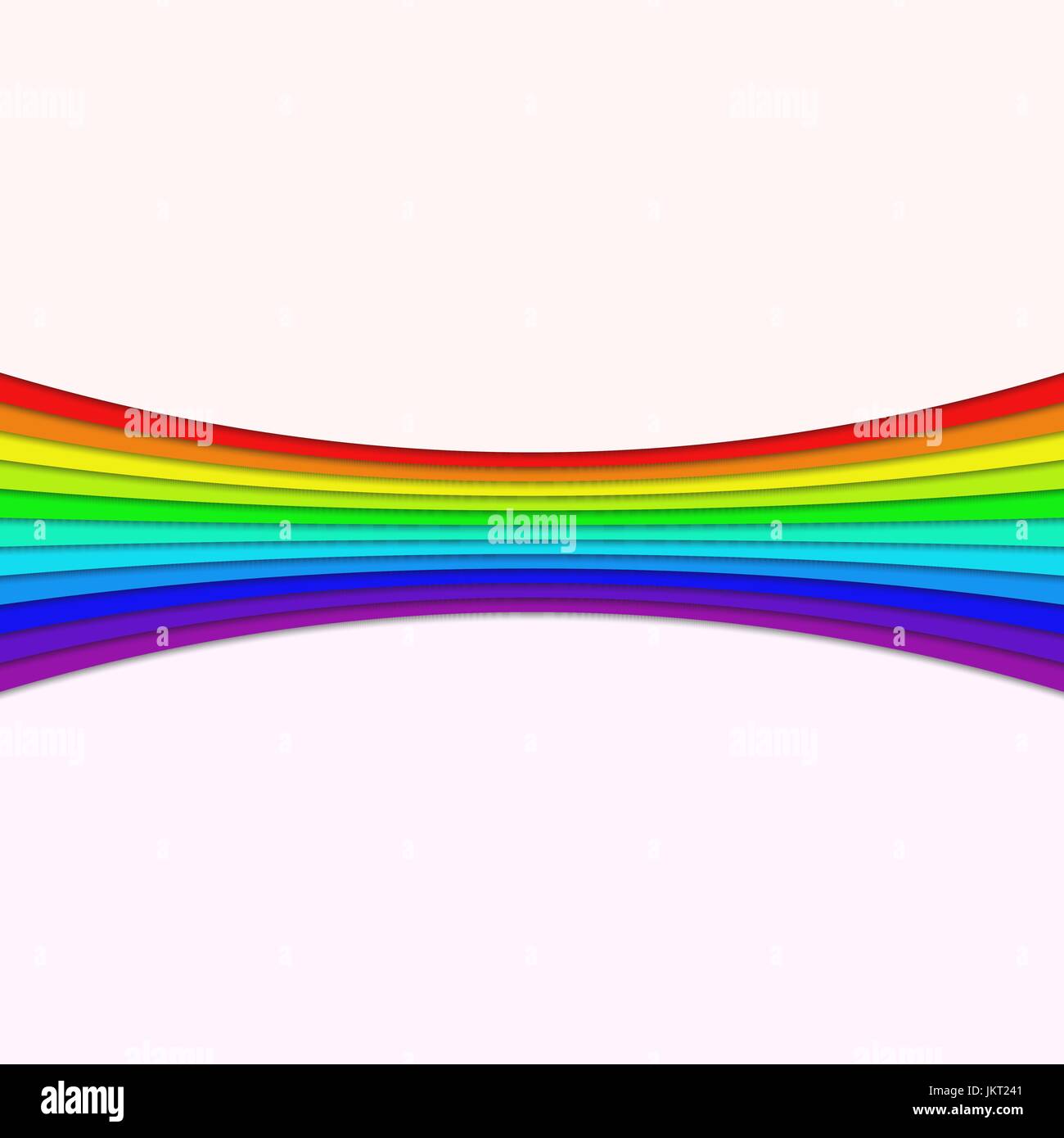 Rainbow color curved stripes - vector page separator design element ...