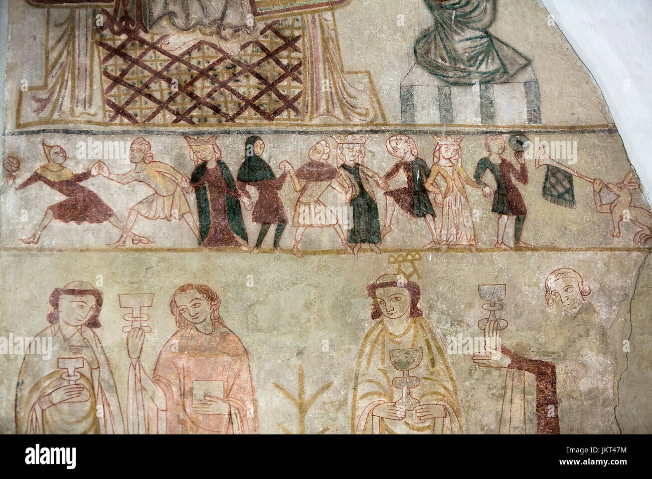 Danish medieval religious fresco from the 14th century in the ...