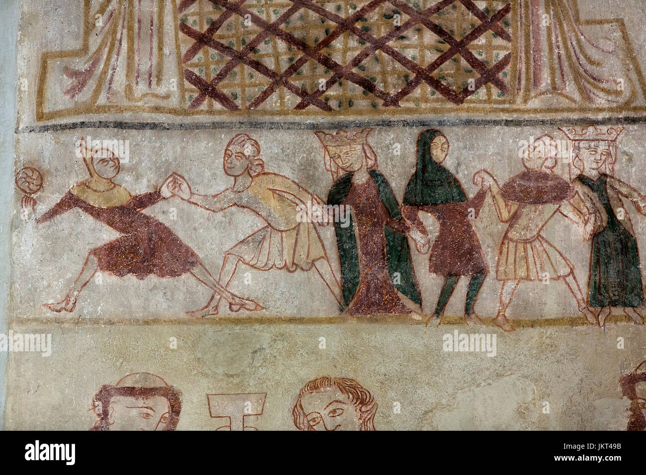 Danish medieval religious fresco from the 14th century in the ...
