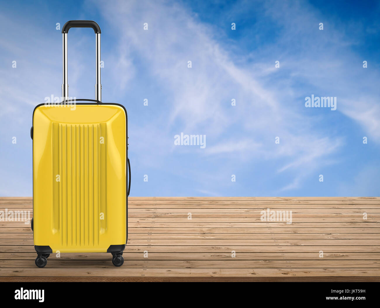 3d rendering yellow hard case luggage Stock Photo - Alamy