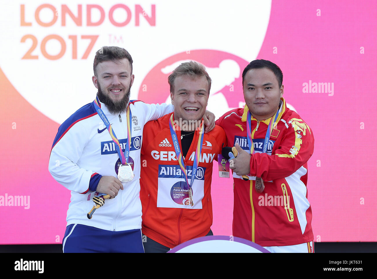 Great Britain's Kyron Duke (left) with his silver medal, with Germany's ...