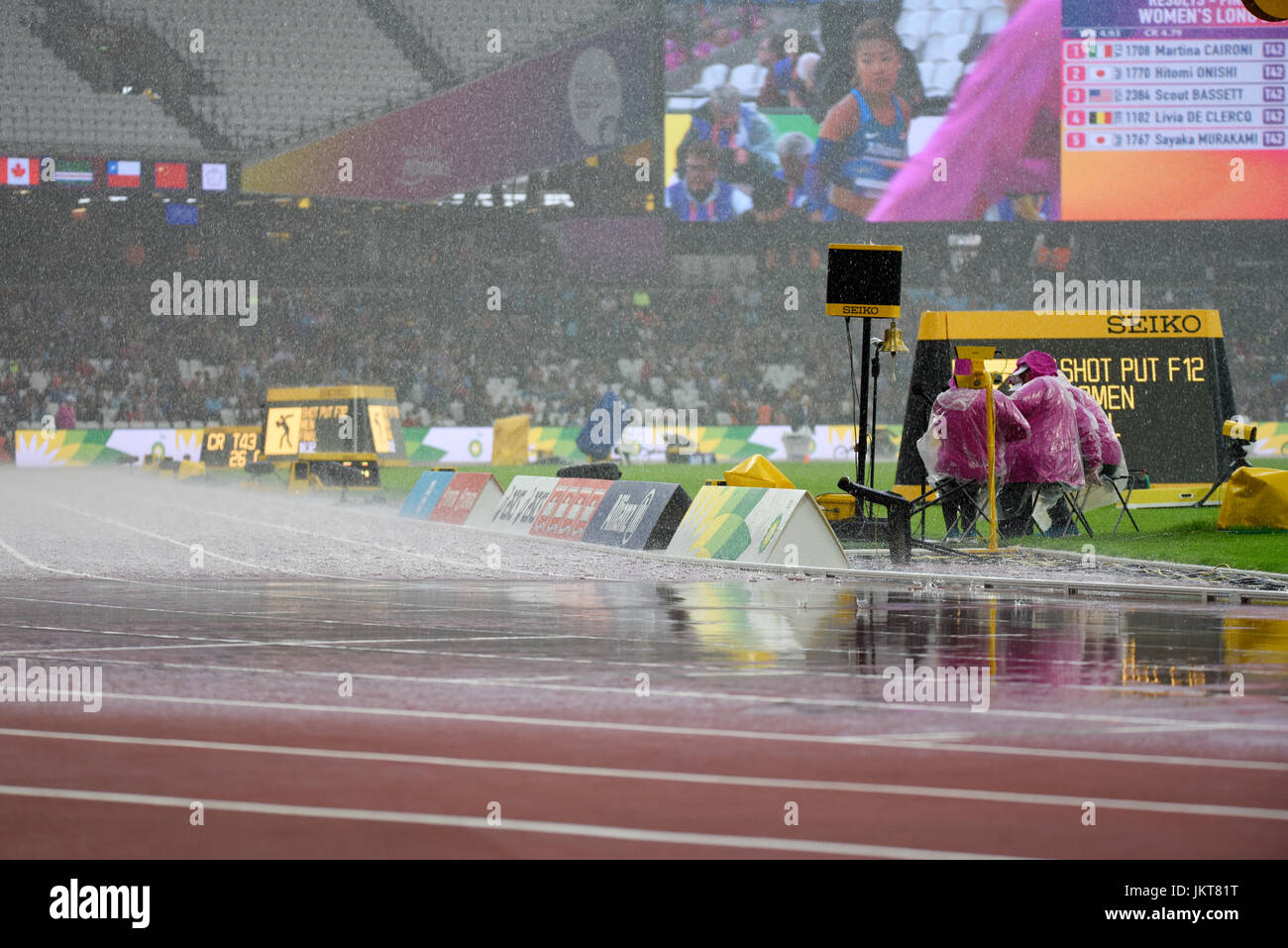Flooded track at the World Para Athletics Championships in the London ...
