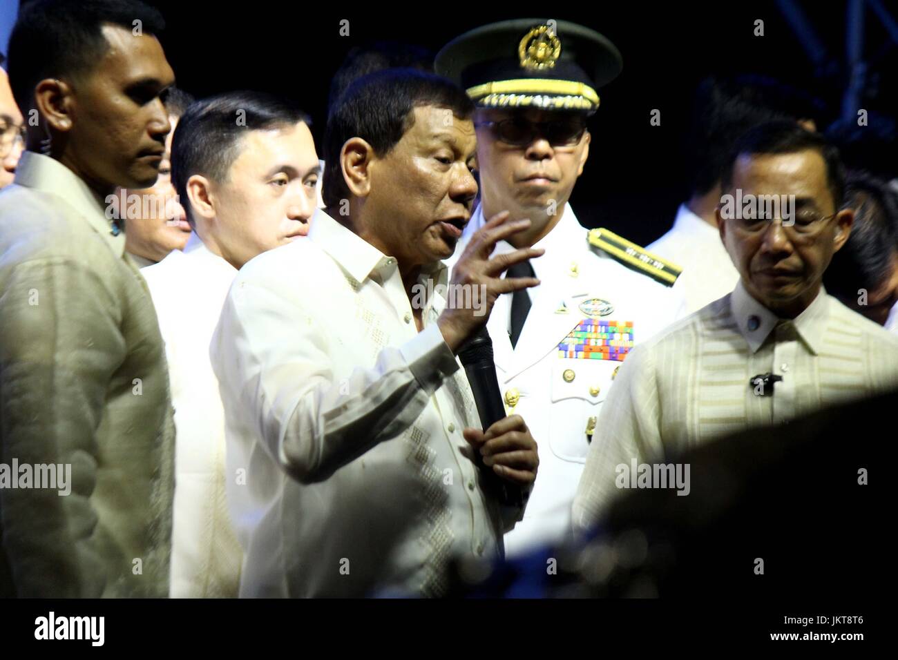 Philippines. 24th July, 2017. President Rodrigo Roa Duterte talk to the ...