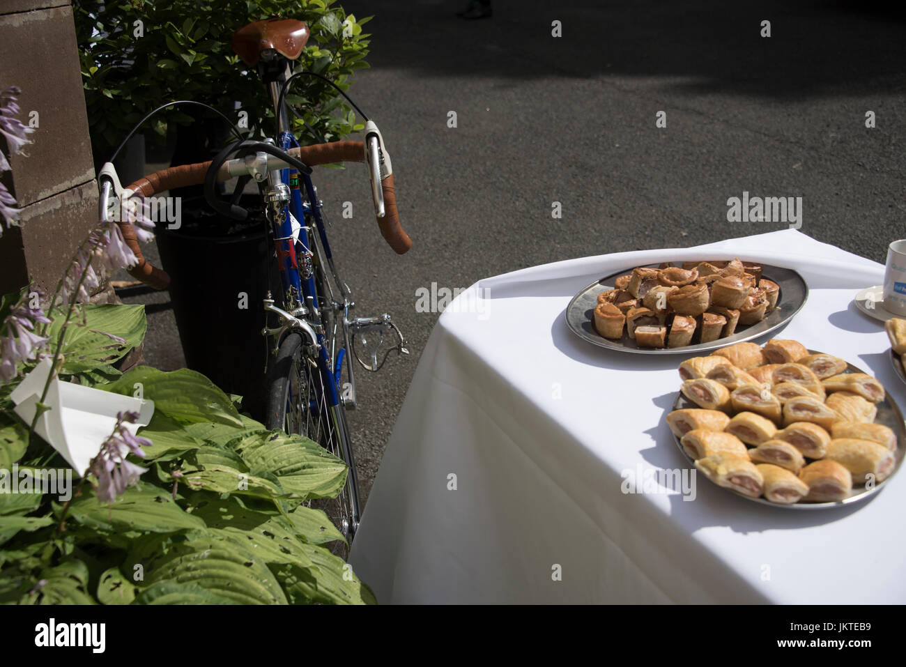 Refreshments at a cycling event Stock Photo - Alamy