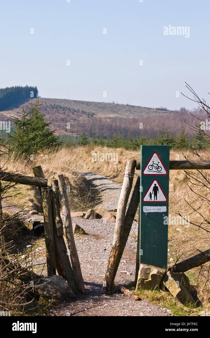 Mountain Bike Trail, Afan Forest Park, Wales. 2005 Stock Photo - Alamy