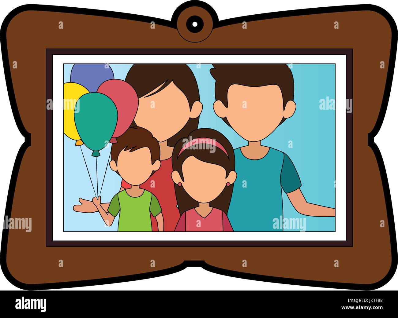 frame with family picture Stock Vector Image & Art - Alamy