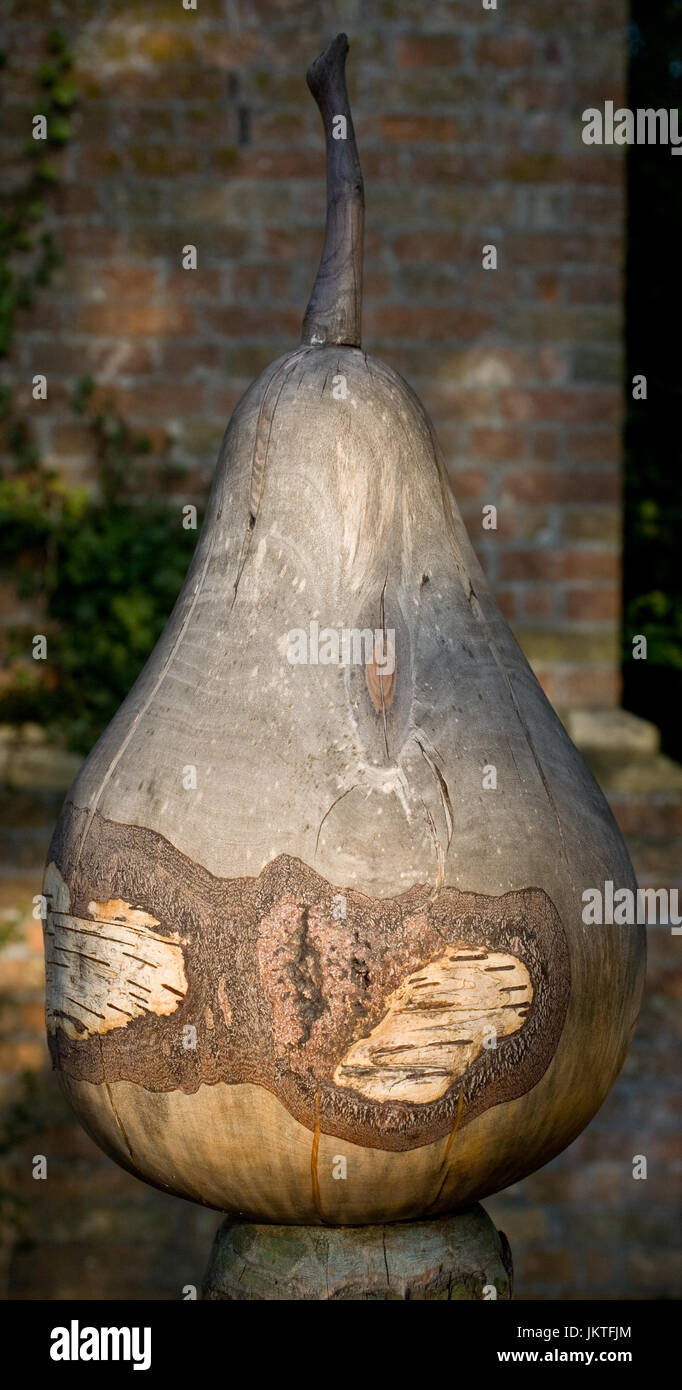 Large Wooden Pear Stock Photo - Alamy